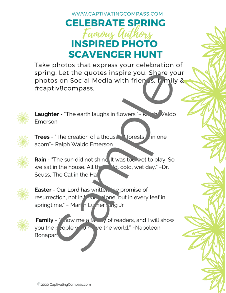 Celebrate Spring Photo Scavenger Hunt | Captivating Compass